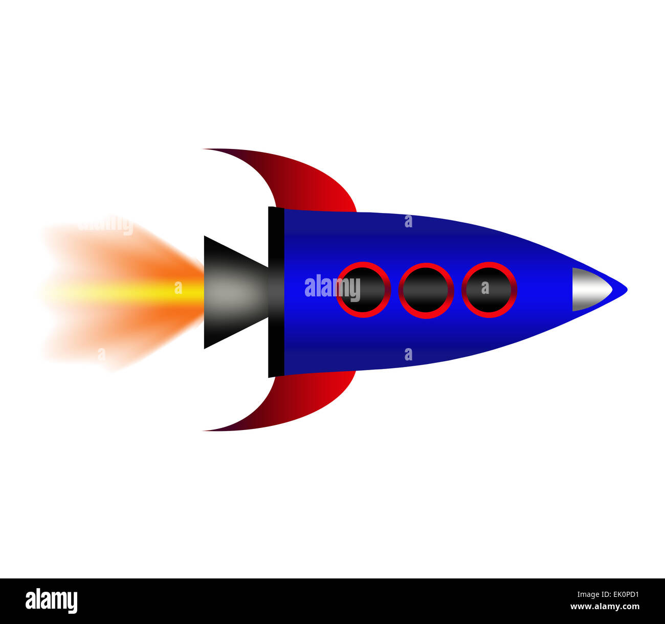 Cartoon rocket isolated on white background Stock Photo - Alamy