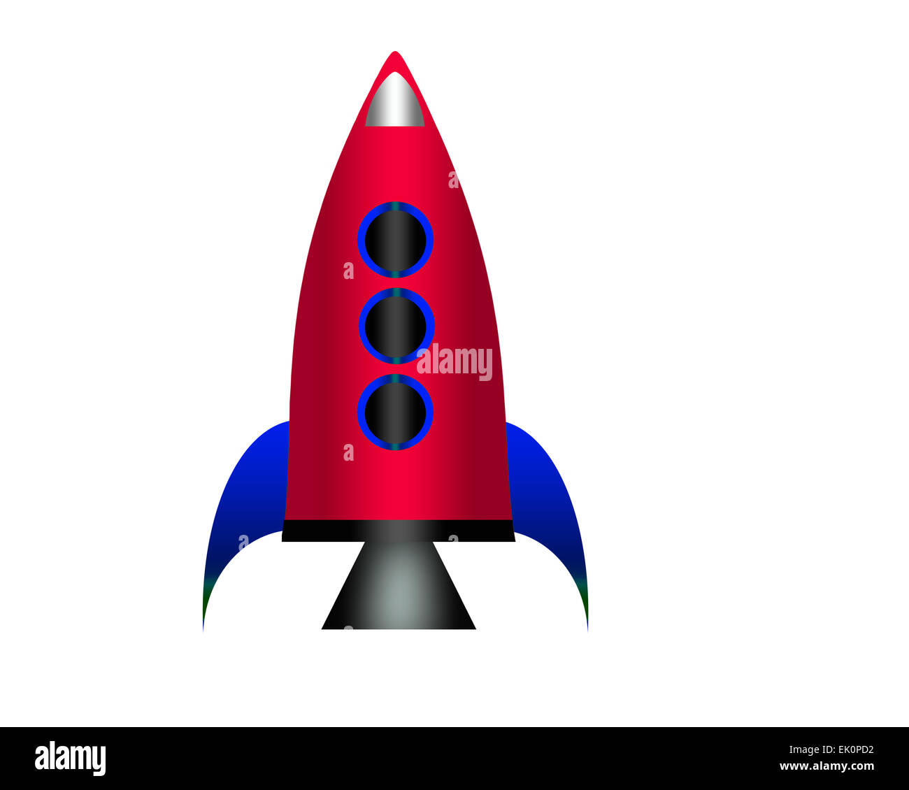 Cartoon rocket isolated on white background Stock Photo - Alamy