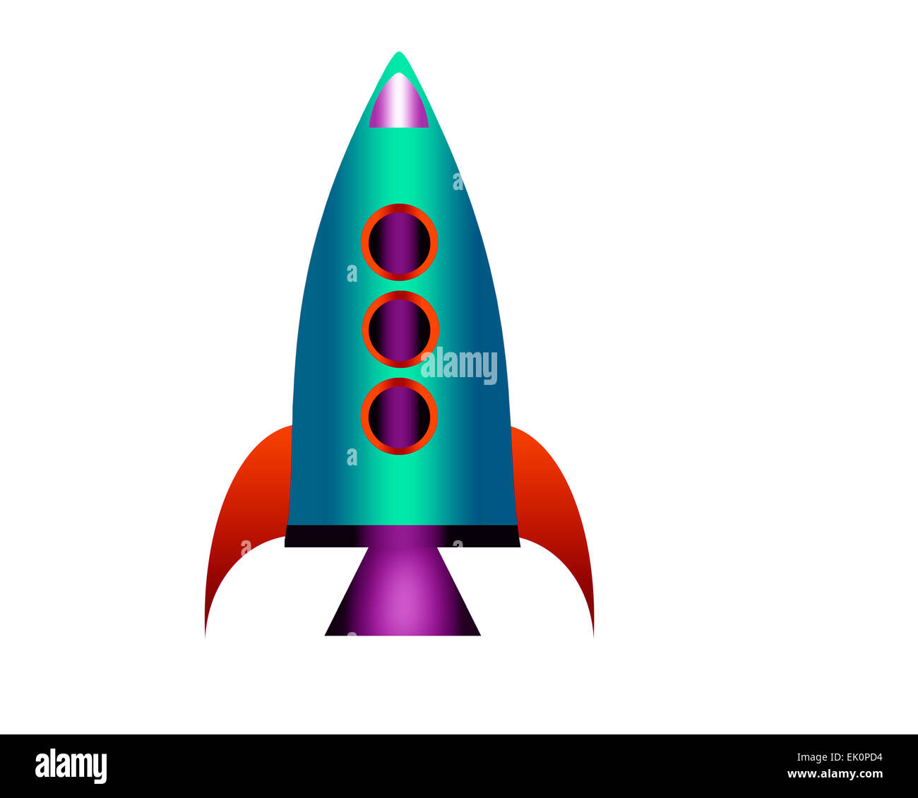 Cartoon rocket isolated on white background Stock Photo - Alamy