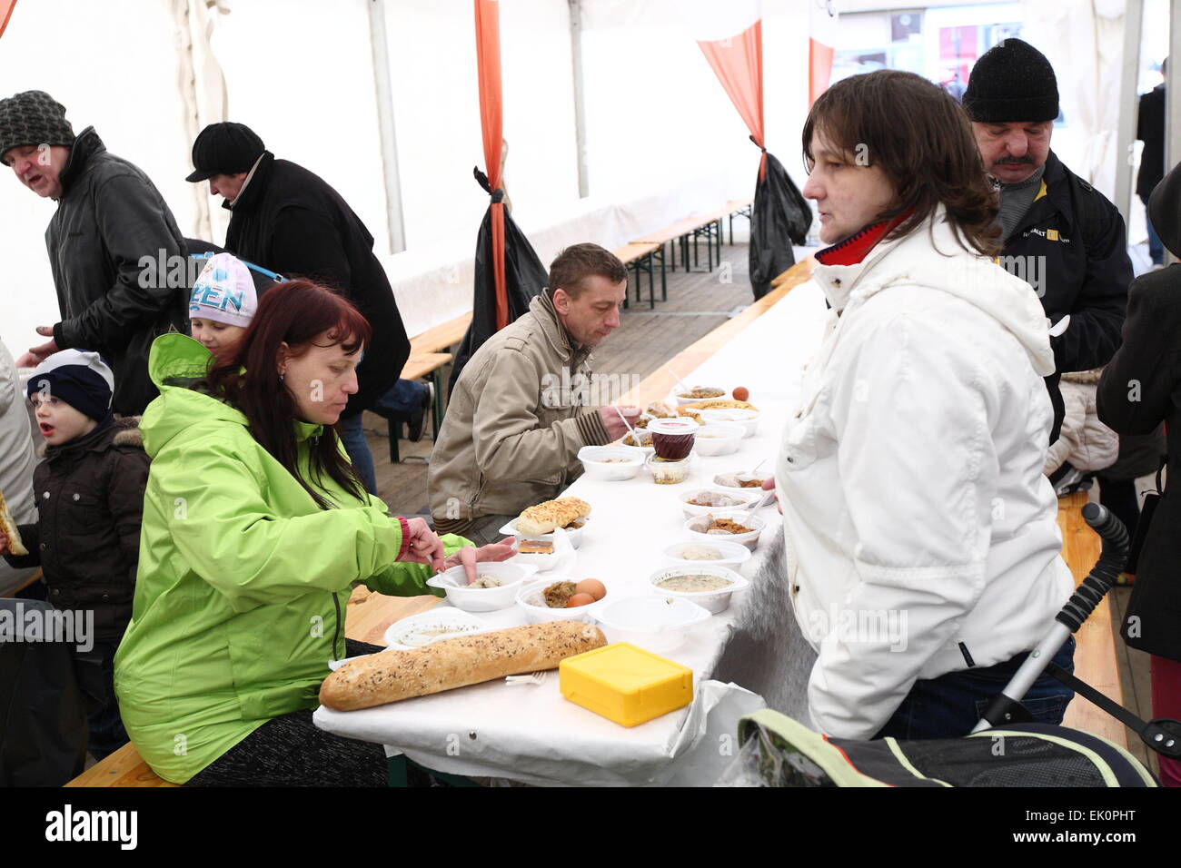 Gdansk, Poland 4th, April 2015 Annual Easter meal for lonely, poor ...