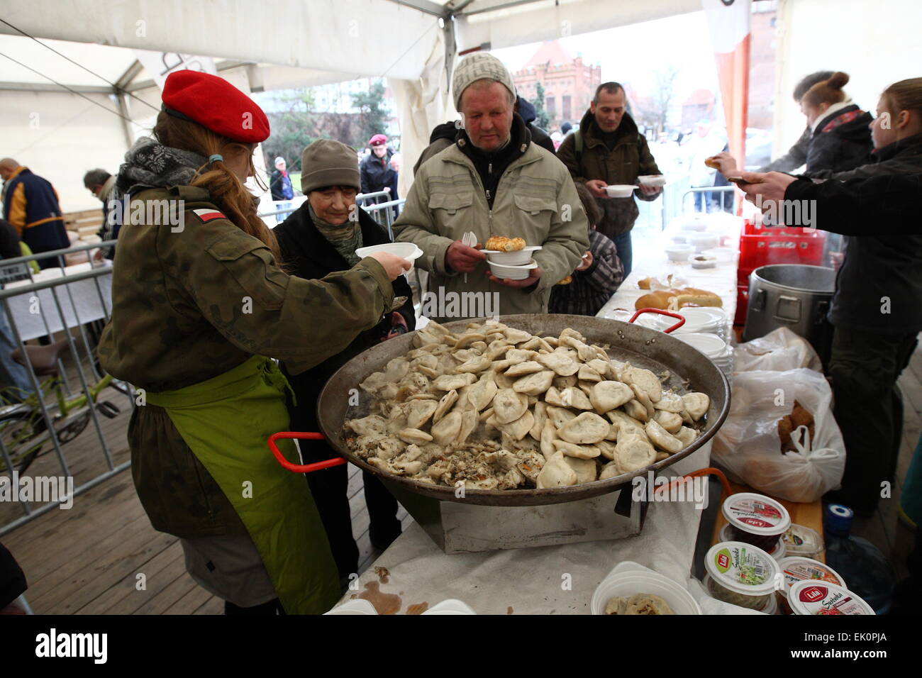 Gdansk, Poland 4th, April 2015 Annual Easter meal for lonely, poor ...