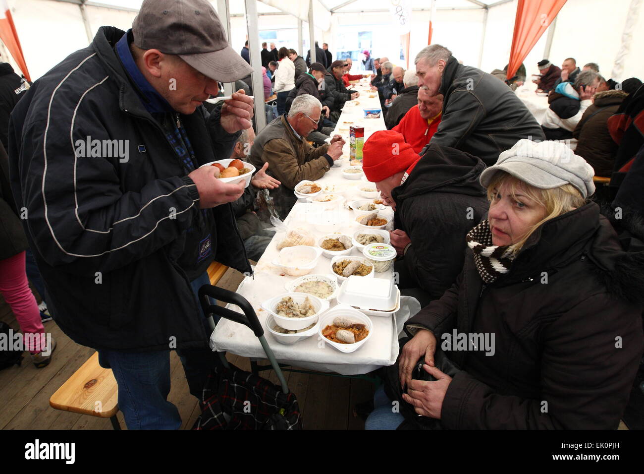 Gdansk, Poland 4th, April 2015 Annual Easter meal for lonely, poor ...
