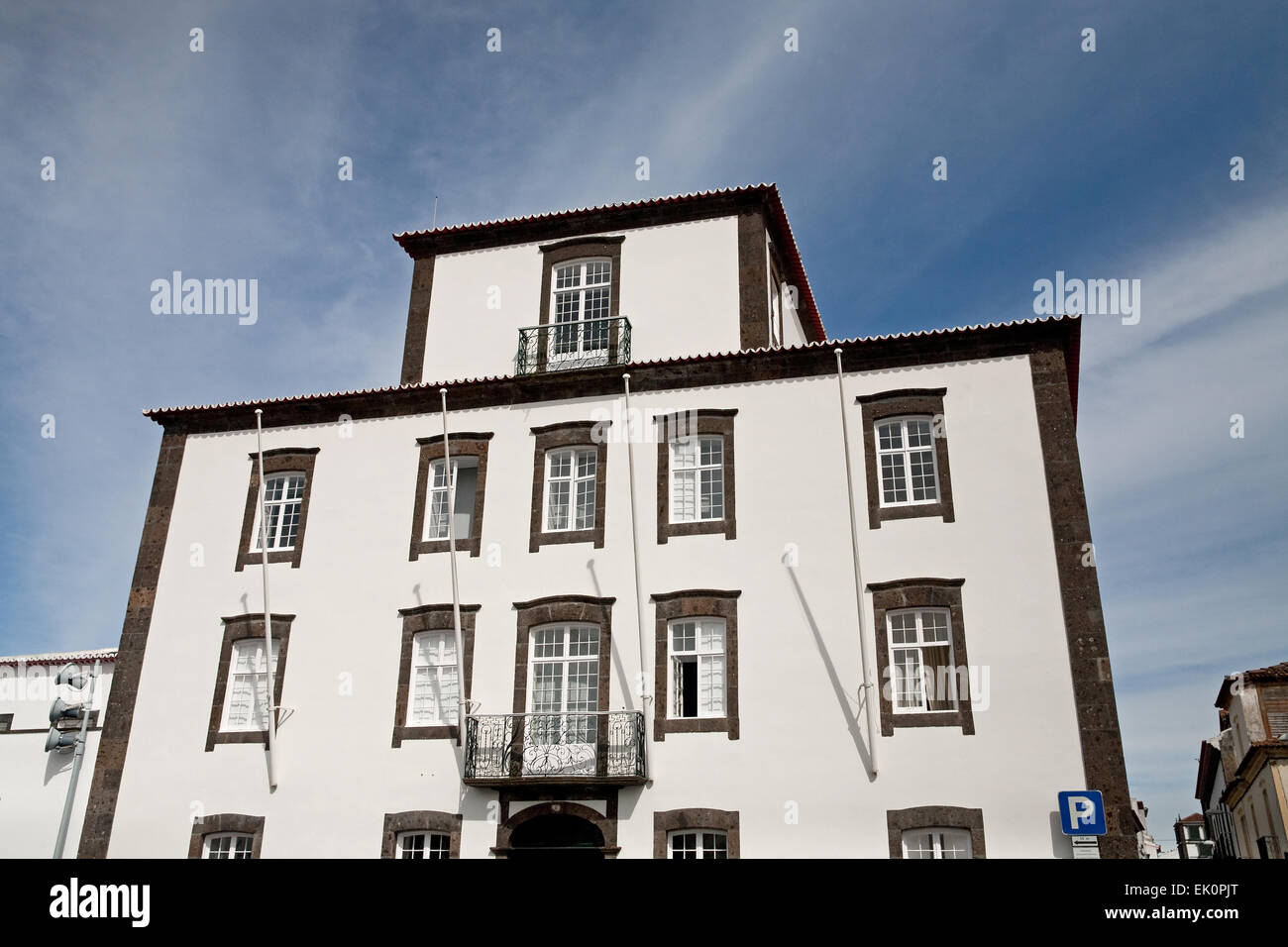 Blue Skies over a building in São Miguel, the Azores Stock Photo - Alamy