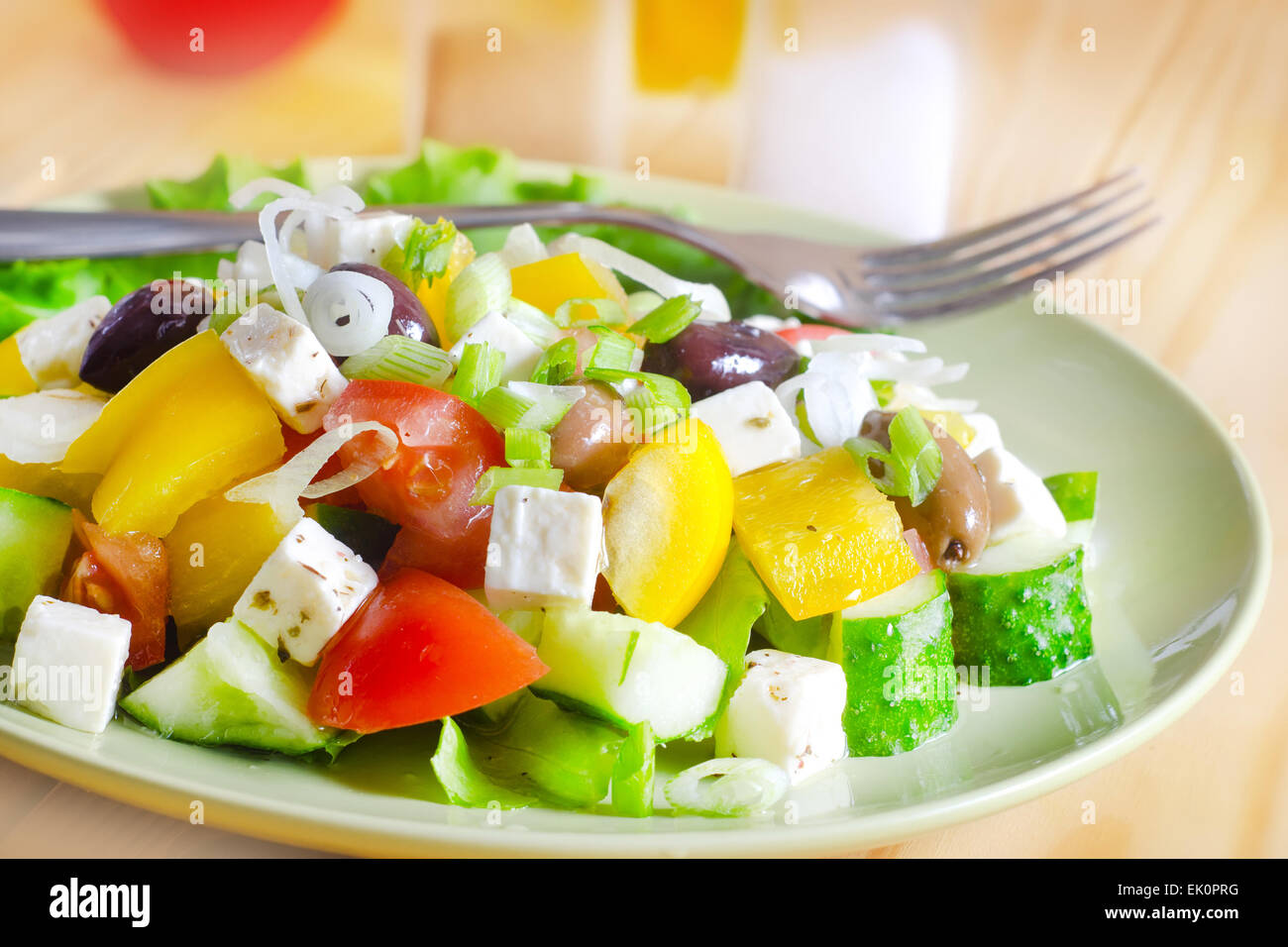 Square plate greek salad hi-res stock photography and images - Alamy