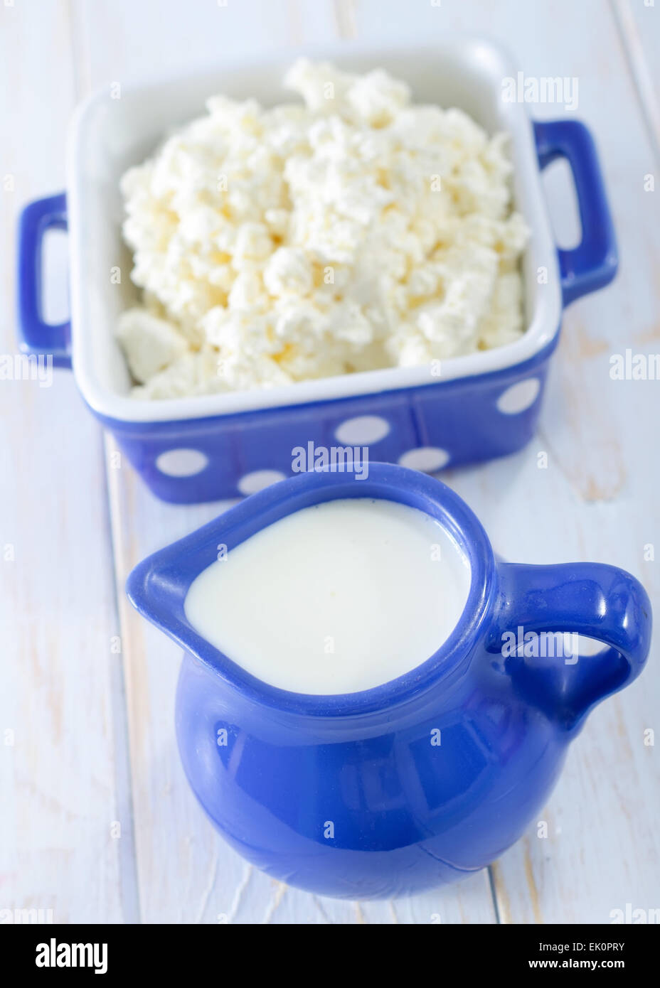 milk in blue jug Stock Photo - Alamy