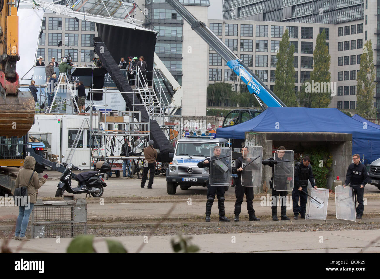 On the set of the movie 'der Nanny' at Mediaspree in Berlin Featuring ...