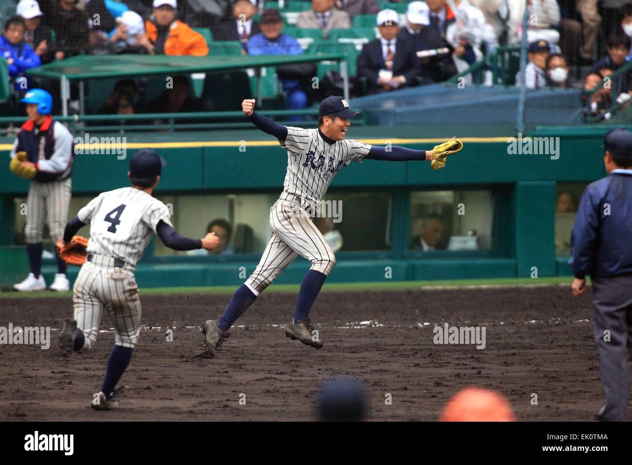Hyogo, Japan. 1st Apr, 2015. (C-R) Shota Hiranuma, Kizuku Nakai ...