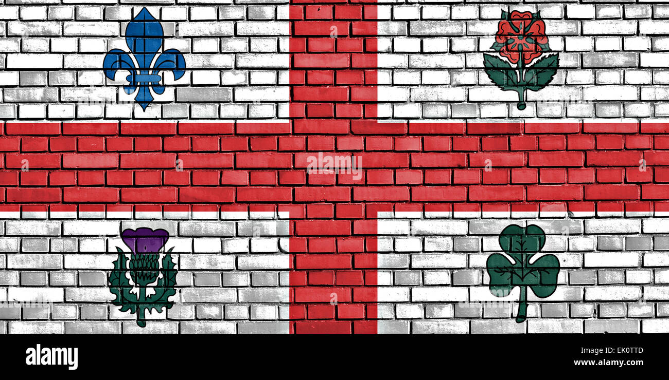 flag of Montreal painted on brick wall Stock Photo - Alamy