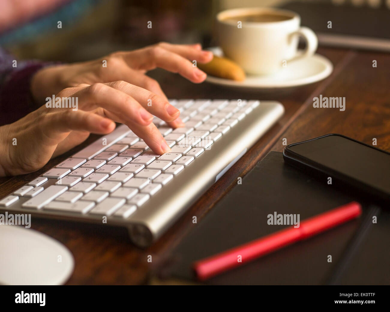Female fingers on the keyboard Stock Photo - Alamy