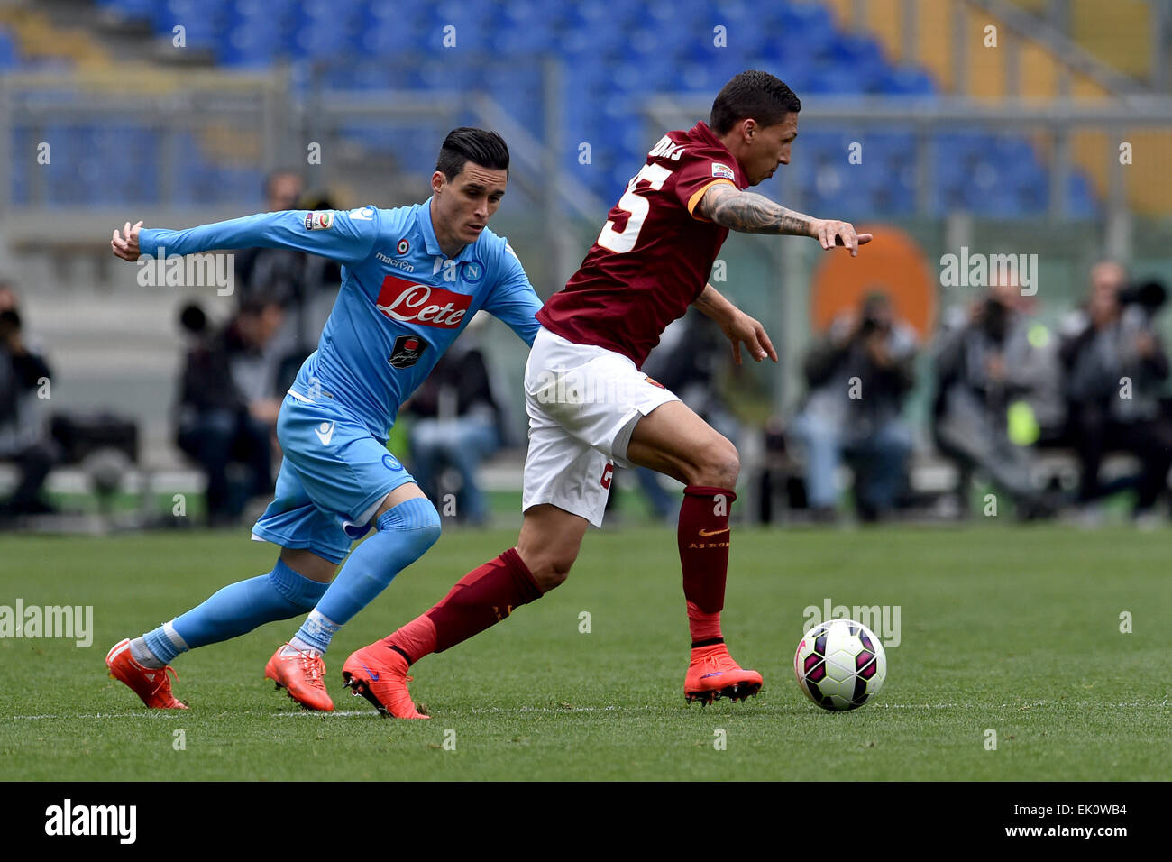 Rome, Italy. 04th Apr, 2015. Serie A Football. Roma versus Napoli. Jose ...