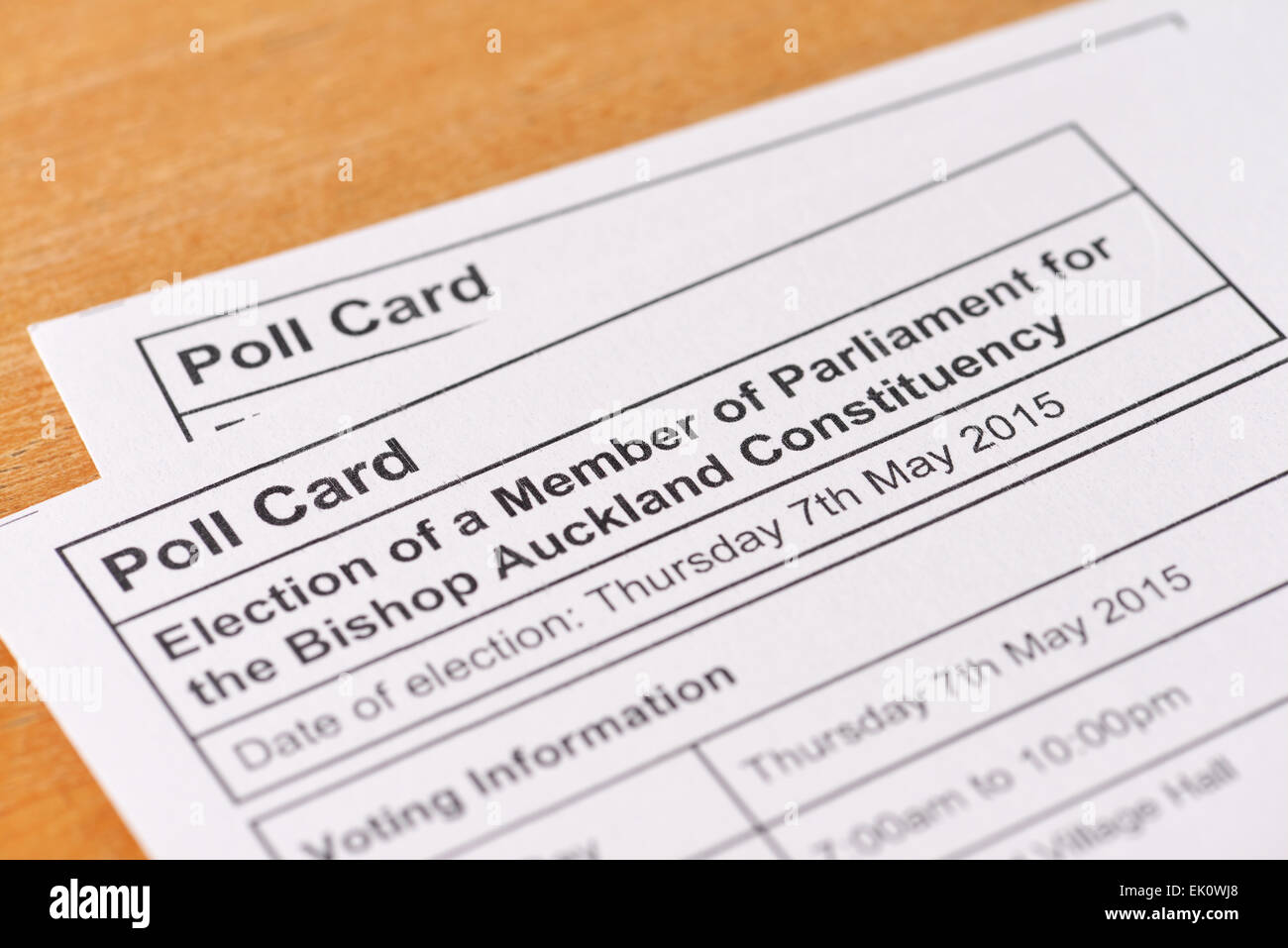 Polling cards hi-res stock photography and images - Alamy