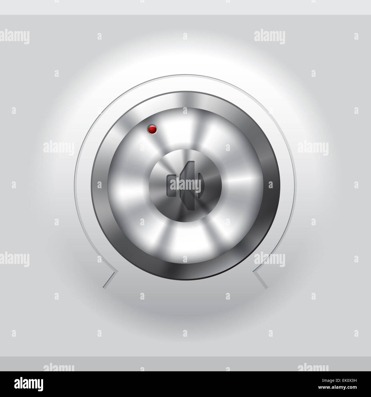 Cool metallic volume knob design on light background Stock Photo - Alamy