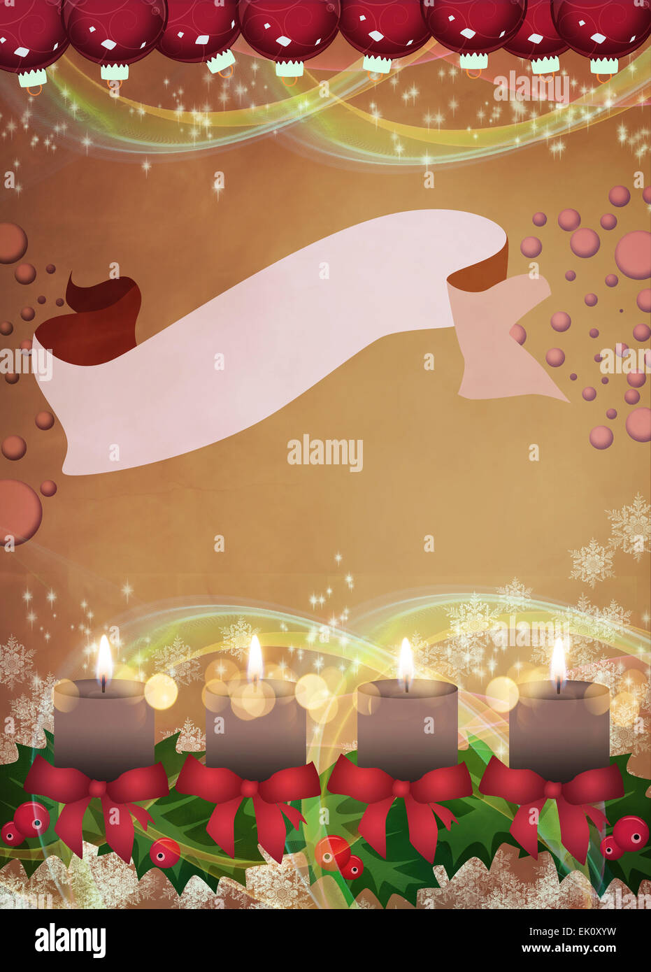 Advent or christmas advert poster or flyer background with empty space ...