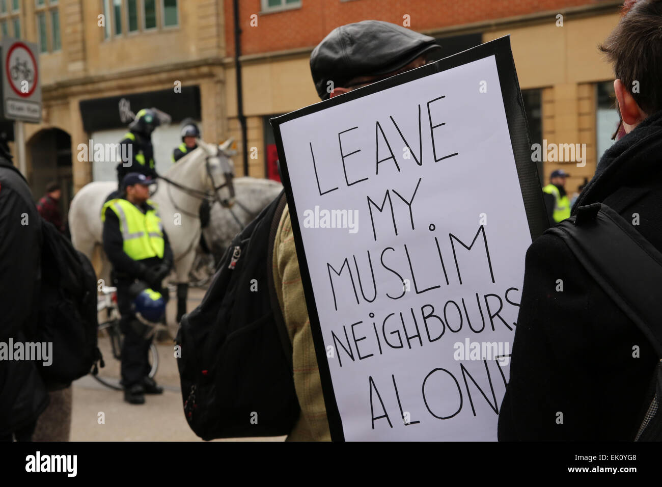 Oxford, UK. 4th April, 2015.anti fascist clash with EDL in Oxford today ...