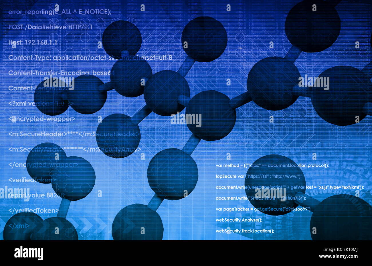 Molecule DNA Cell in Wireframe Mesh Art Stock Photo - Alamy