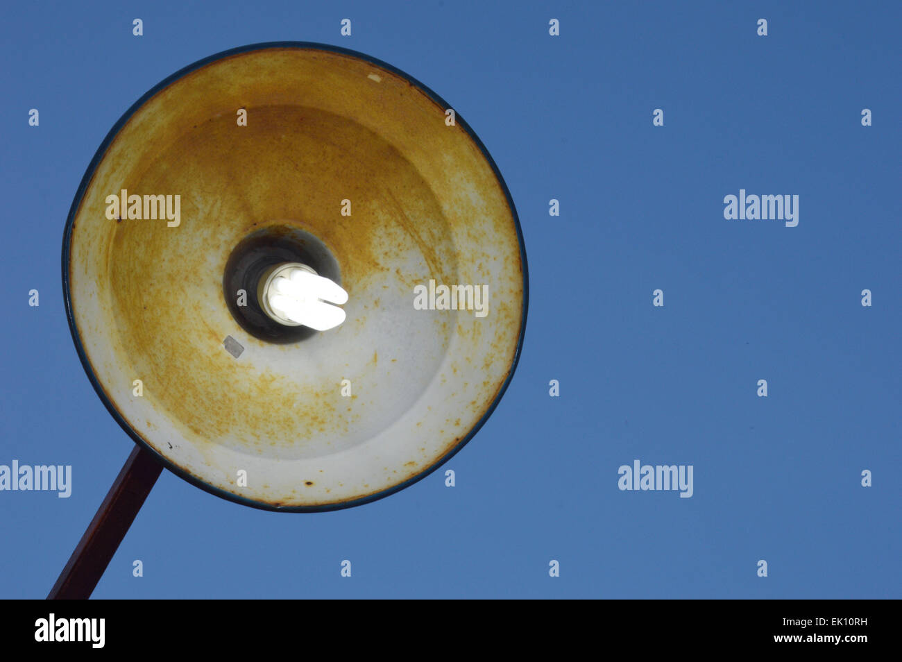 park light poles with white clouds and blue sky backgrounds Stock Photo ...