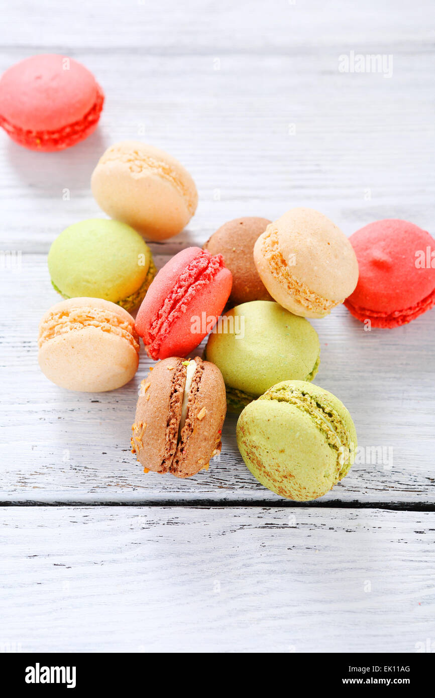Fresh macaroon on the boards, food Stock Photo - Alamy