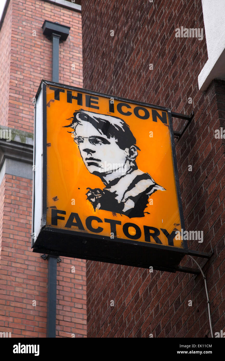 Icon Factory Sign Temple Bar, Dublin, Ireland Stock Photo - Alamy