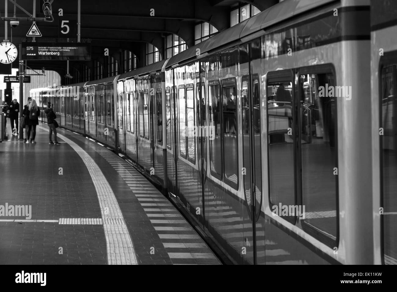 BERLIN - FEBRUARY 22, 2015: Berlin urban rail transport - S-Bahn. Black ...
