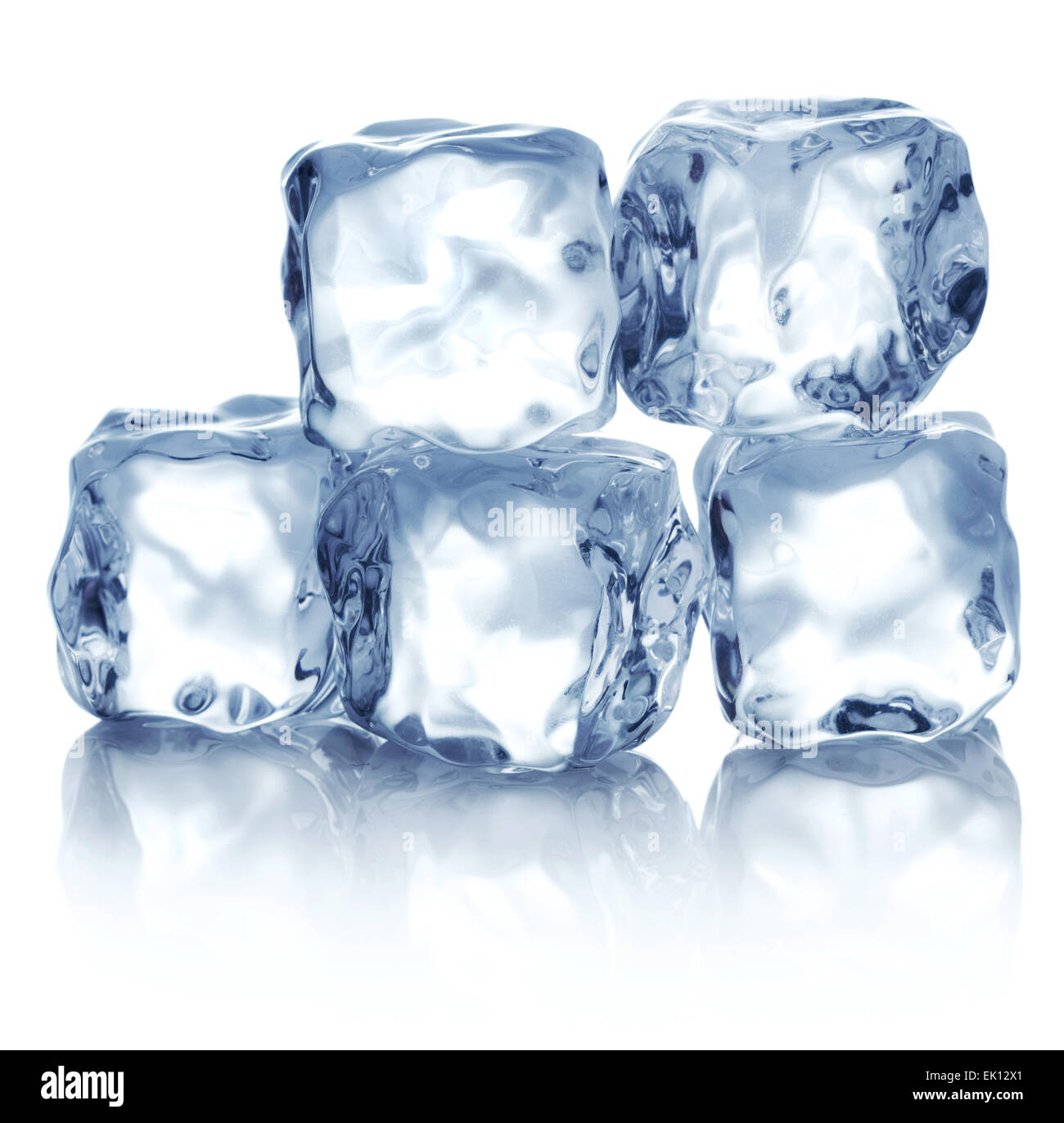 Ice cubes on white background Stock Photo - Alamy