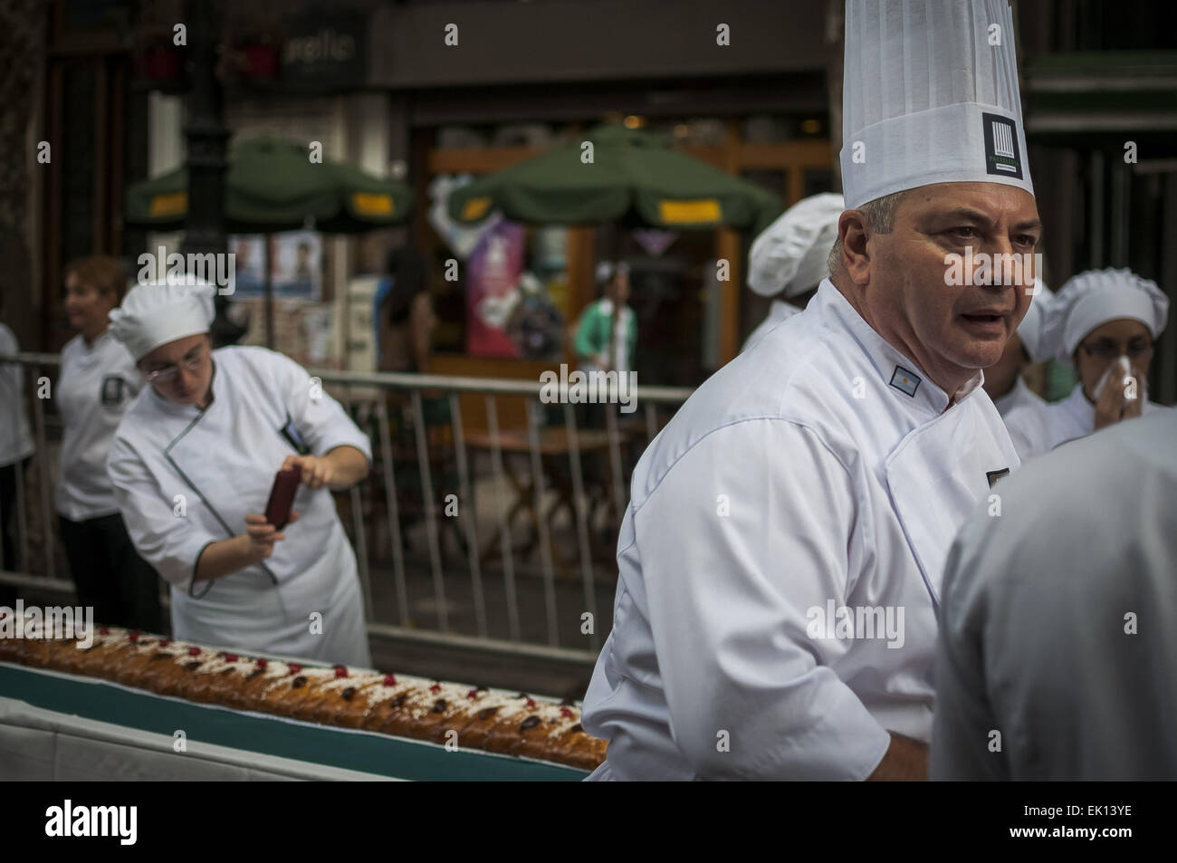 Buenos Aires, Argentina. 4th Apr, 2015. A 150m long Easter Bread is ...