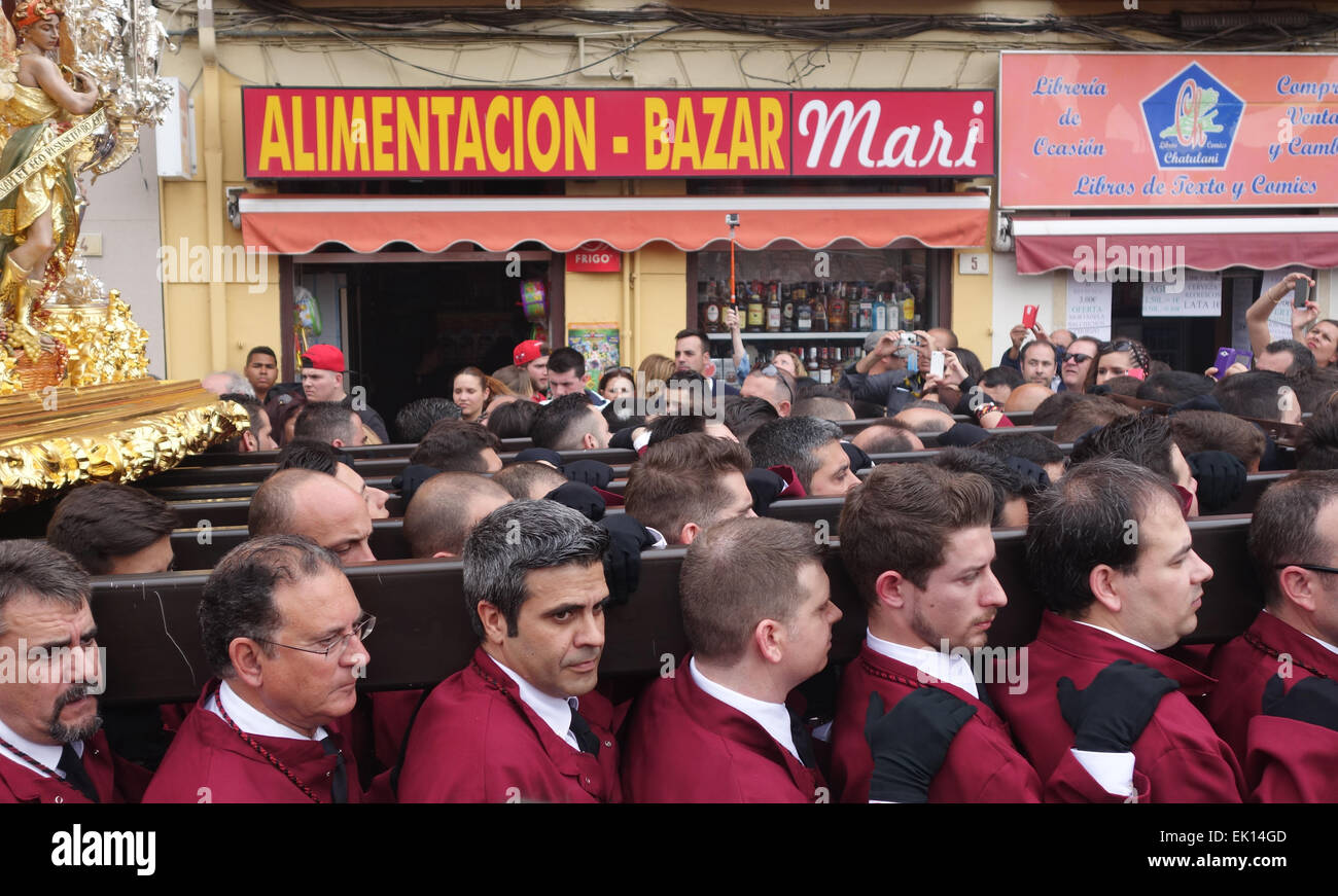Penitents carrying float with Jesus Christ, Procession, Holy week ...