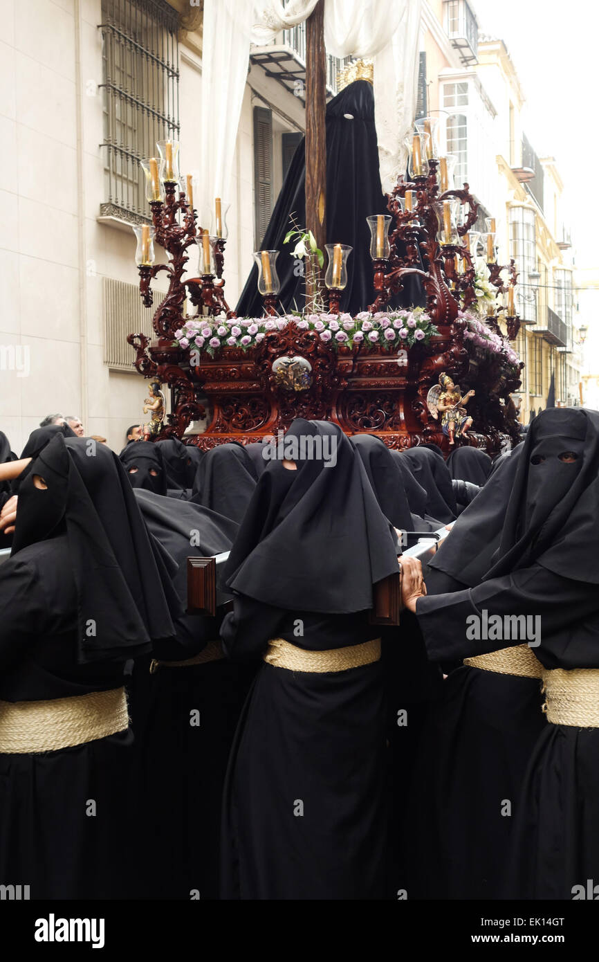 Penitents carrying float with Virgin Mary, Procession, Holy week ...