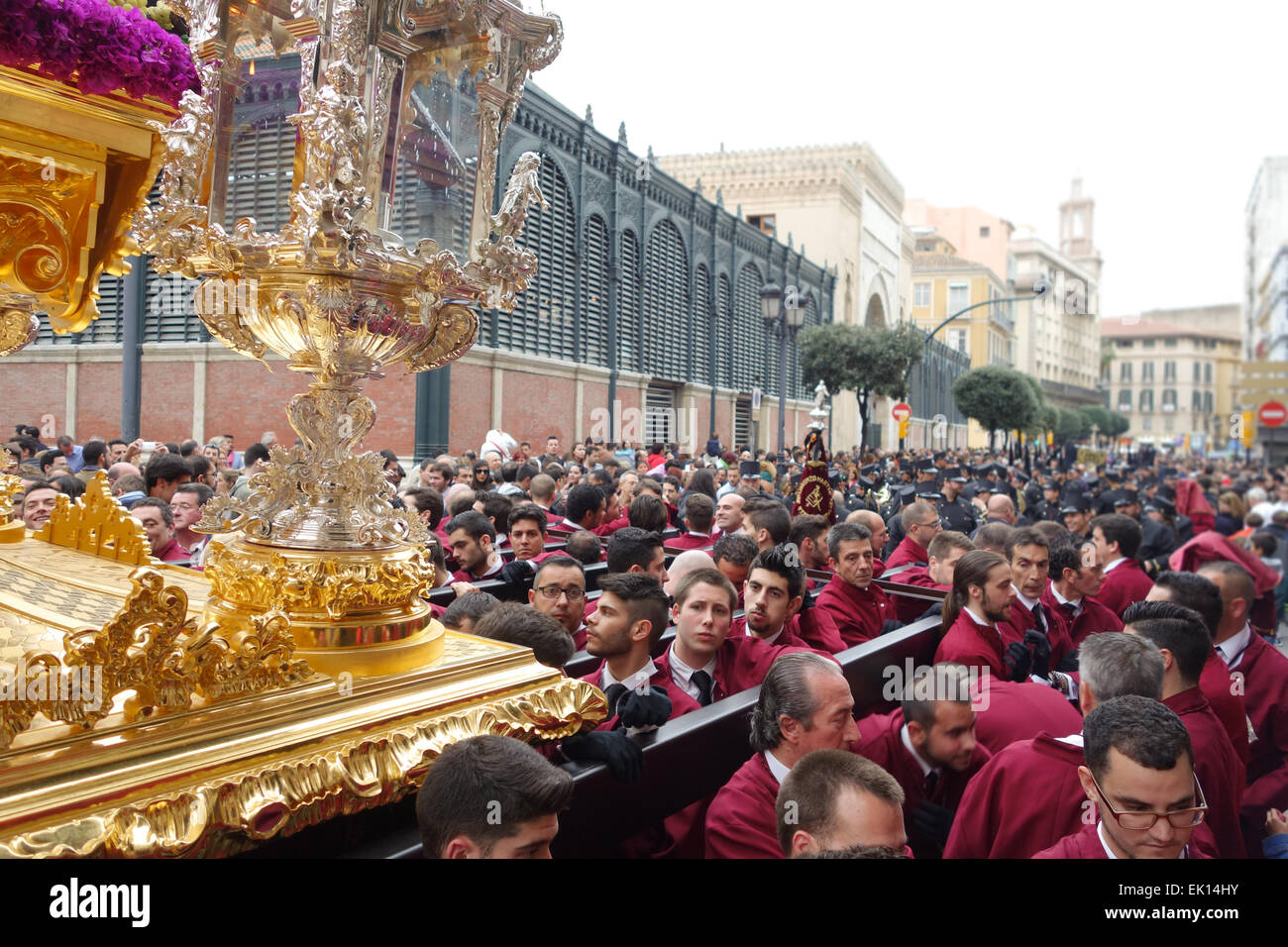 Penitents carrying float with Jesus Christ, Procession, Holy week ...