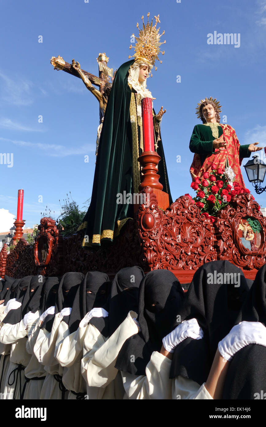 Carrying float with Virgin Mary and Christ, Procession, Holy week ...