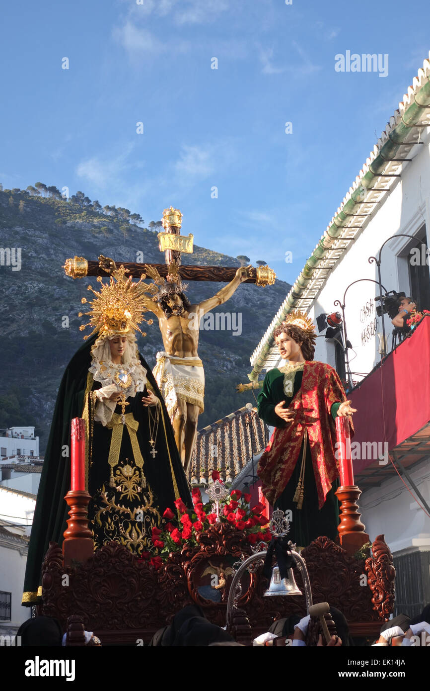Carrying float with Virgin Mary and Christ, Procession, Holy week ...