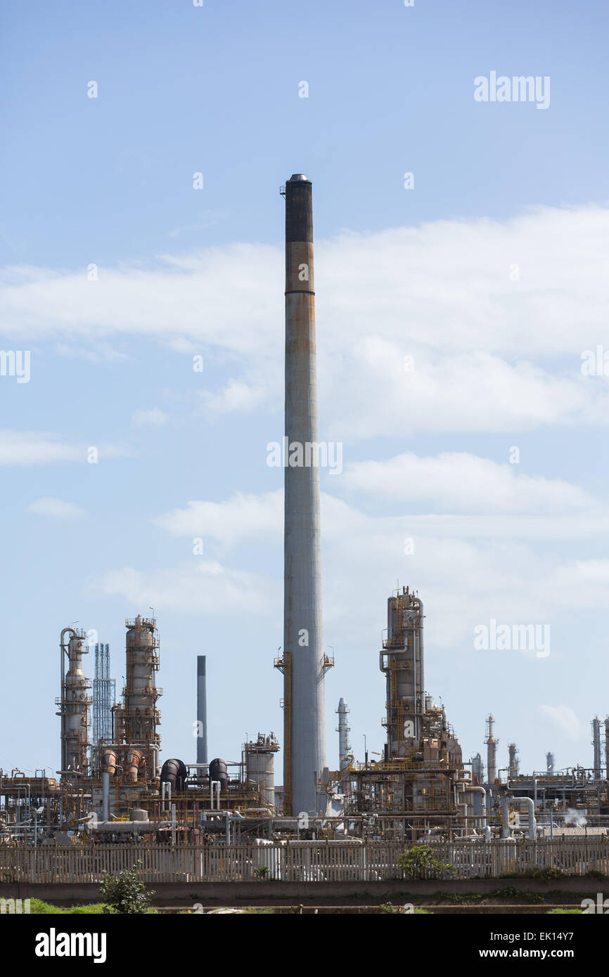 modern oil refinery and chimney Stock Photo - Alamy
