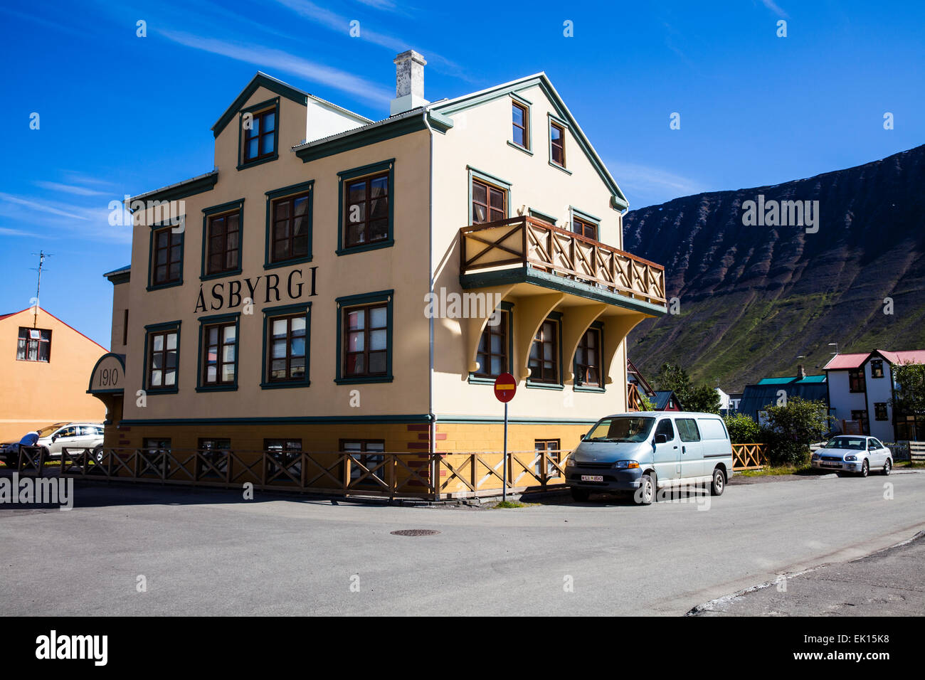 Building in the town of Isafjordur in the Westfjords of Iceland Stock ...