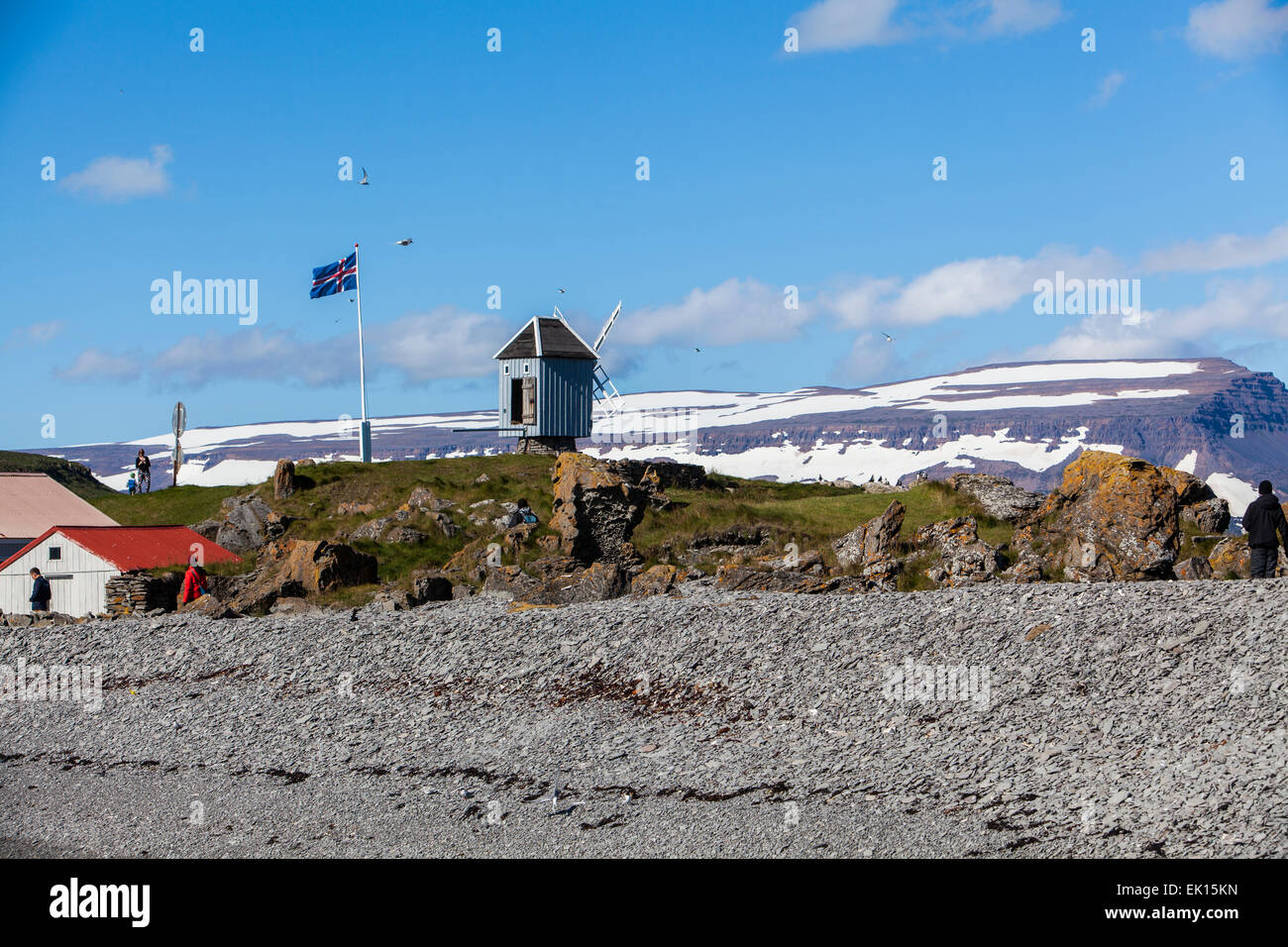 Windmill on Vigur Island in the Westfjords of Iceland Stock Photo - Alamy