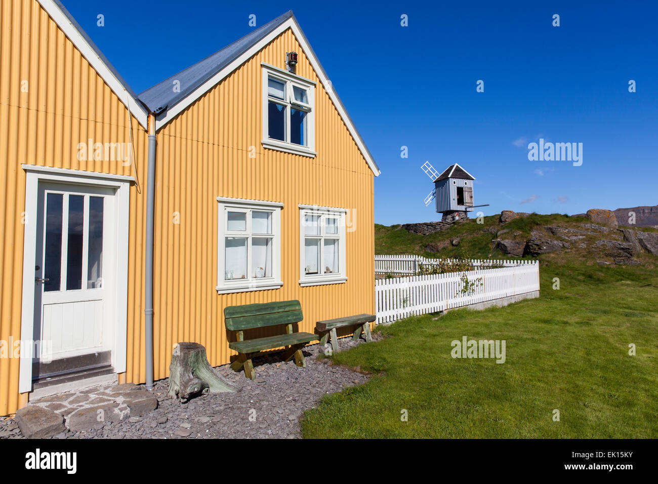 Windmill on Vigur Island in the Westfjords of Iceland Stock Photo - Alamy