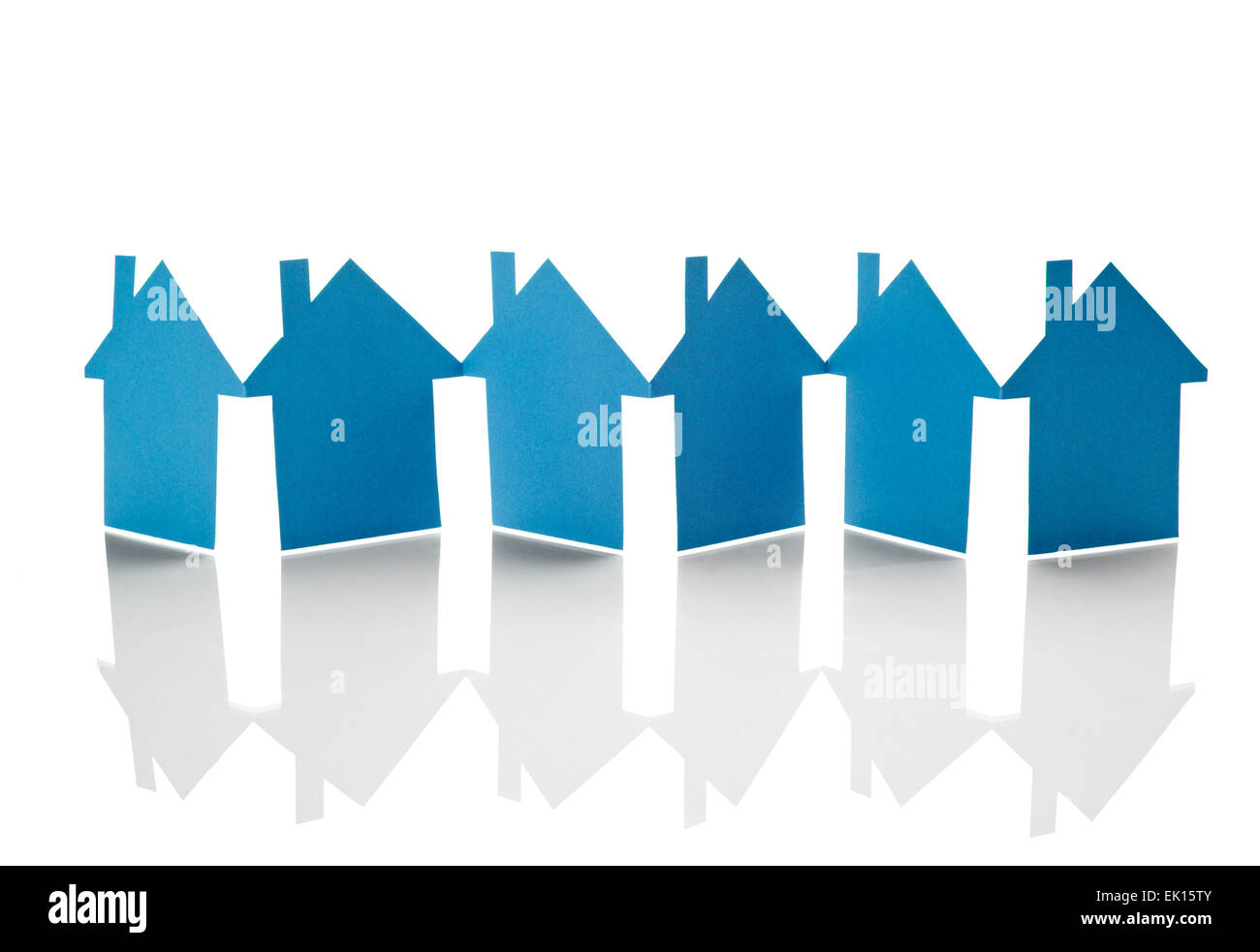 Blue paper house model Cut Out Stock Images & Pictures - Alamy