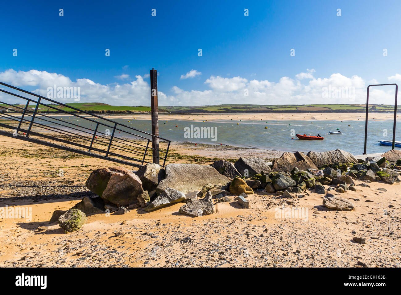 The village of Rock on the Camel Estuary Cornwall England UK Europe ...