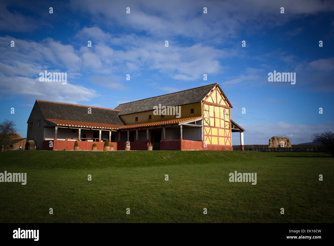 Reconstructed Roman villa at the Wroxeter Roman city in Wroxeter ...