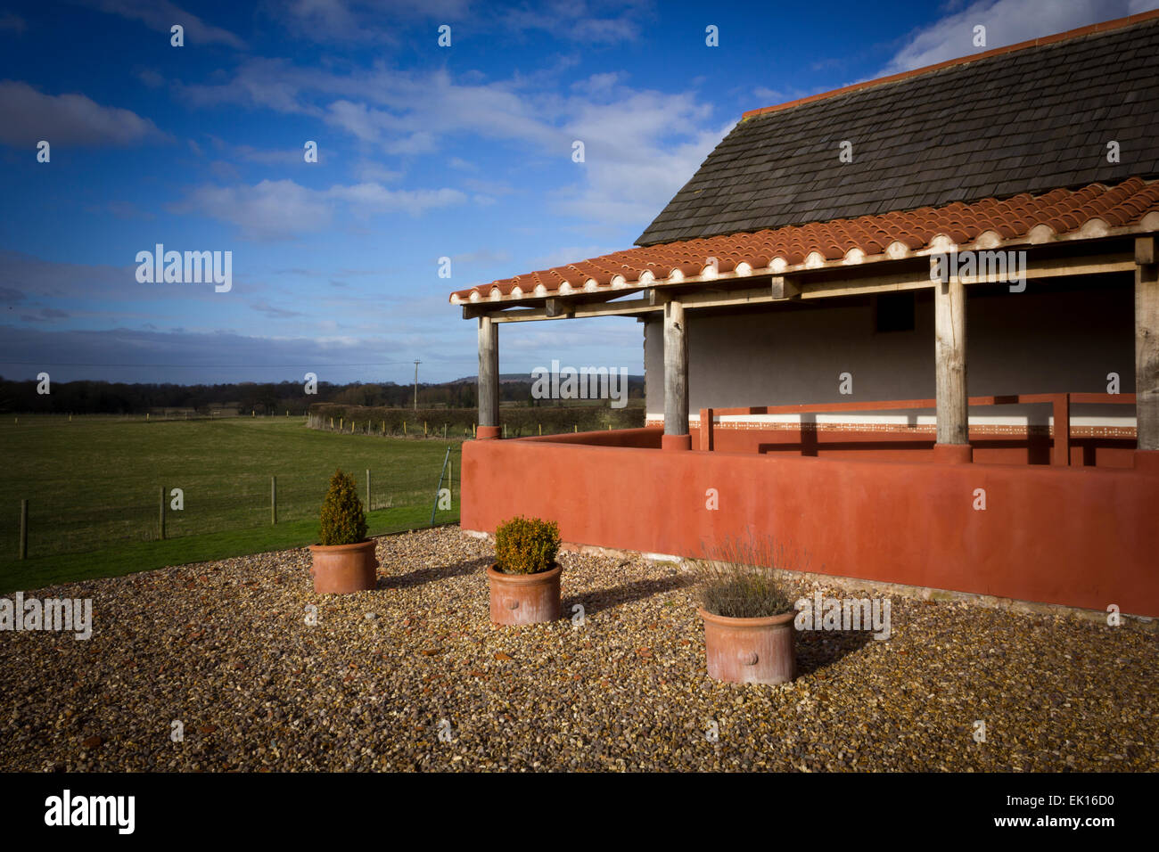 Reconstructed Roman villa at the Wroxeter Roman city in Wroxeter ...