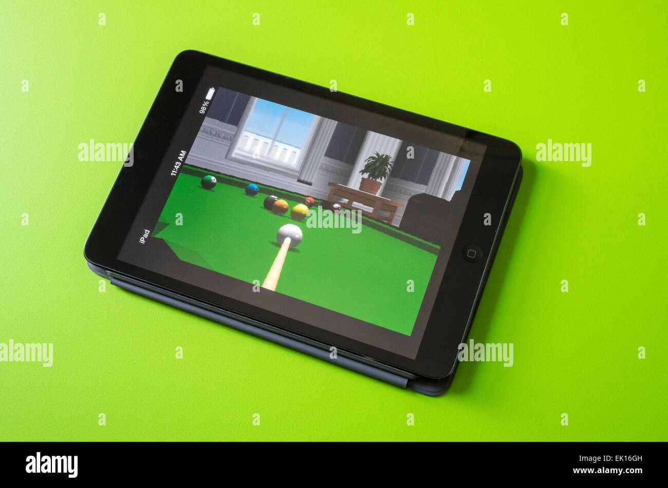 Apple iPad mini showing Virtual Pool game Stock Photo - Alamy