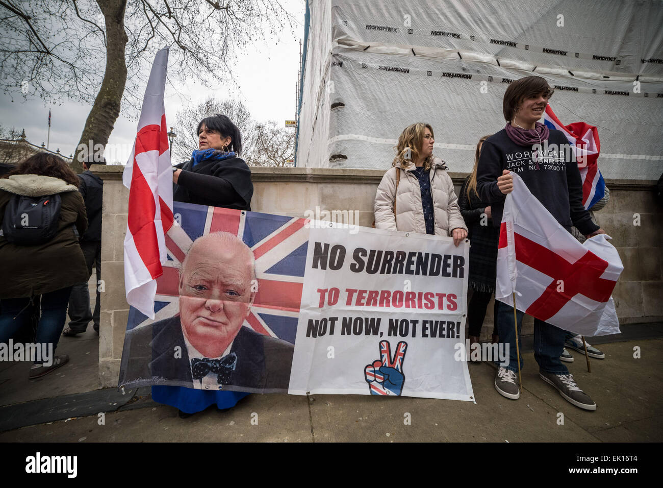 London, UK. 4th April, 2015. Pegida UK Anti-Islamic Group Protest and ...