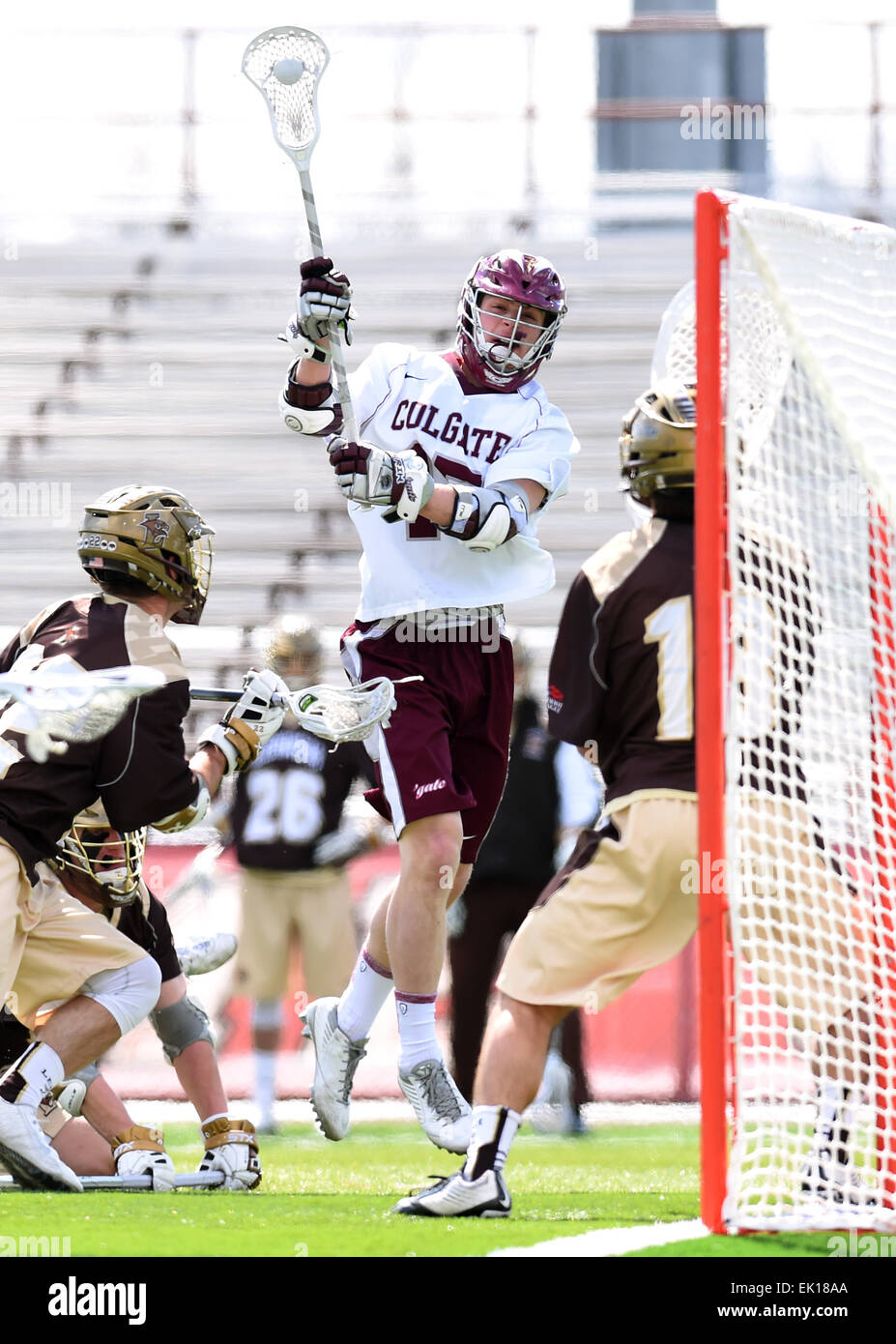 Hamilton, New York, USA. 4th Apr, 2015. Colgate Raiders midfielder ...