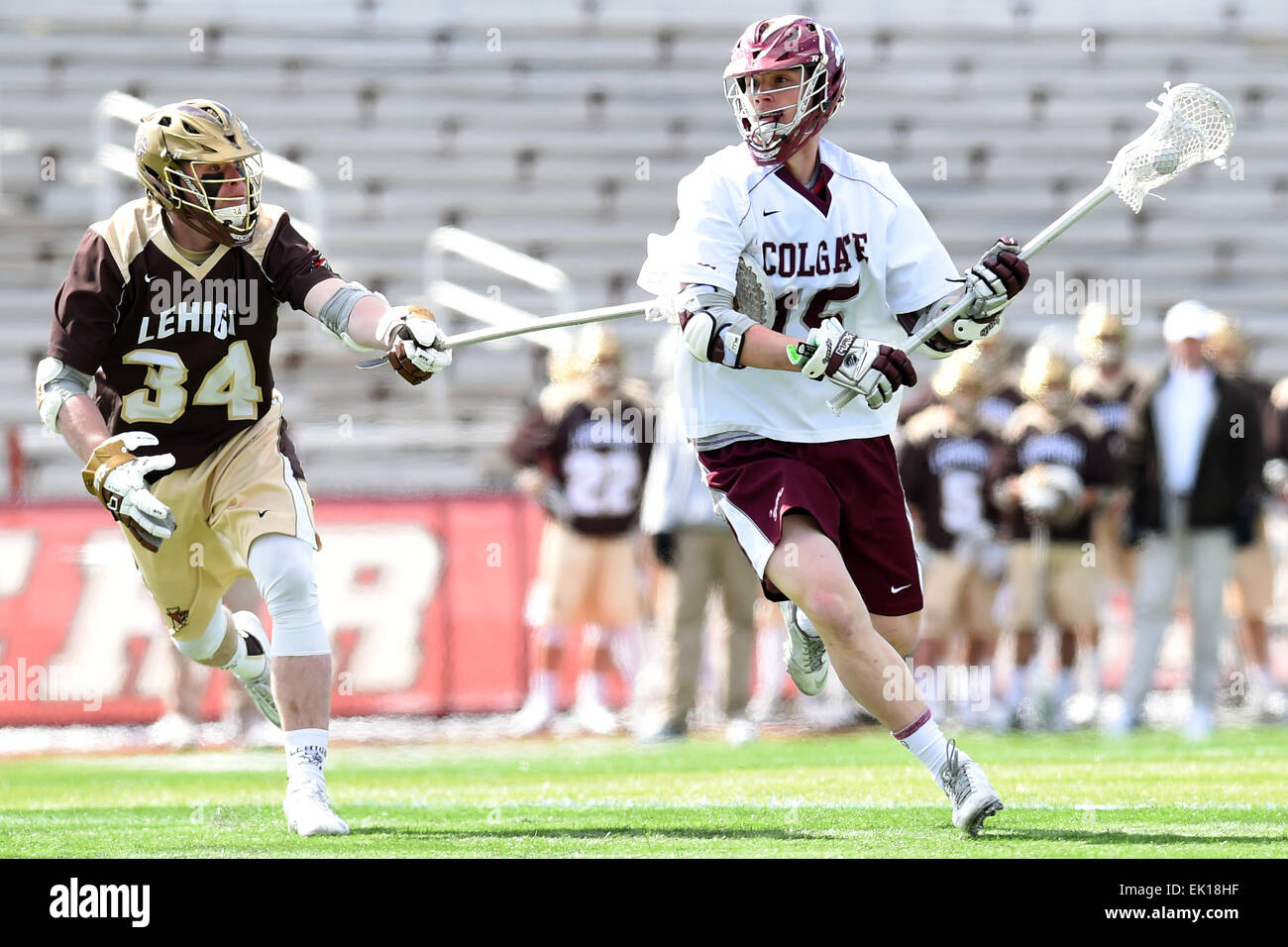 Hamilton, New York, USA. 4th Apr, 2015. Colgate Raiders midfielder ...