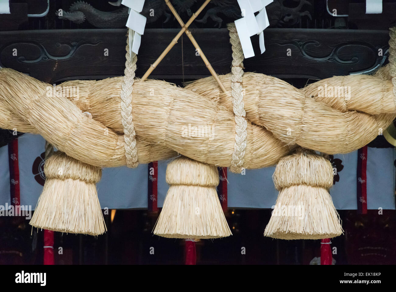Rope decoration in Kushida Jinja Shrine, Fukuoka, Japan Stock Photo - Alamy
