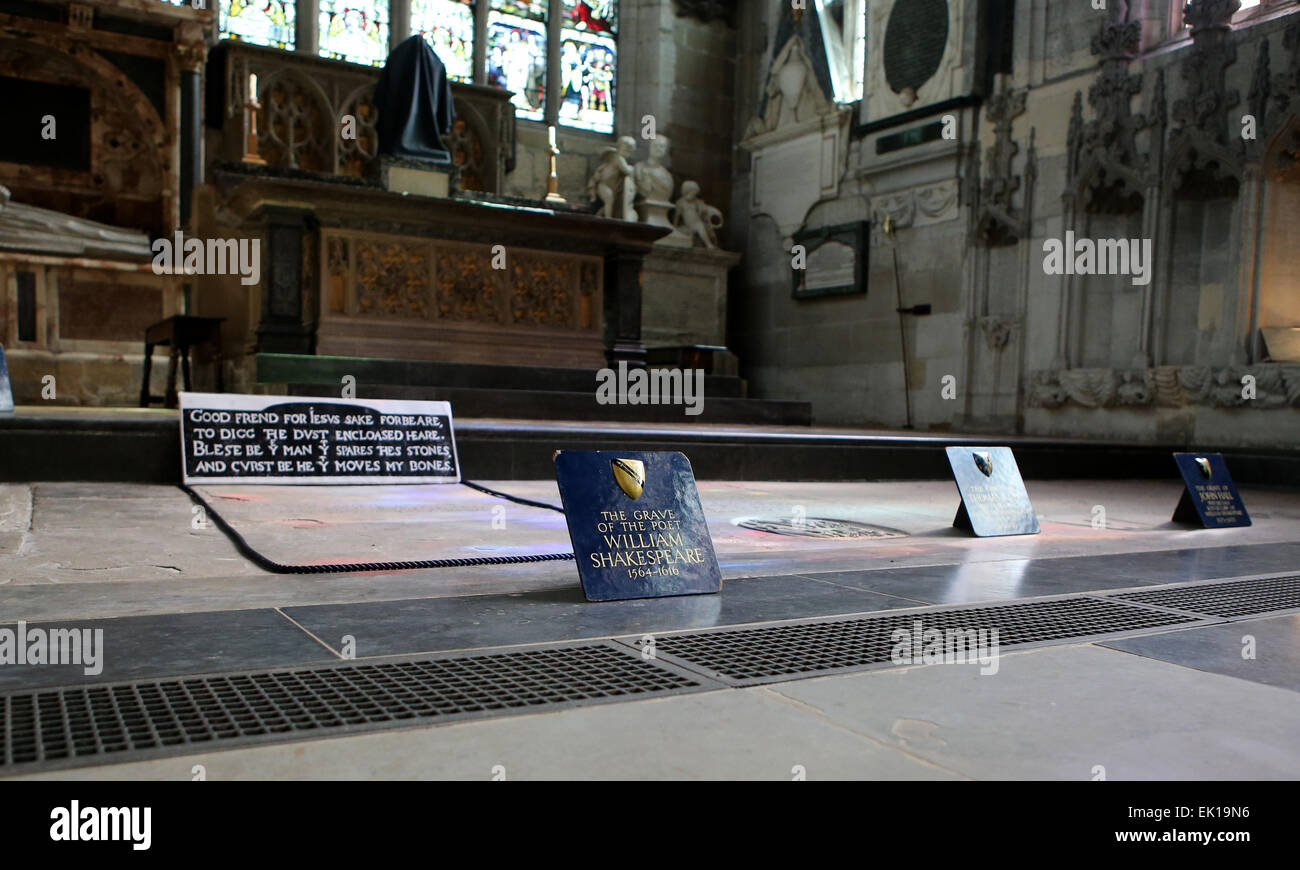 William shakespeare is buried in the holy trinity church hi-res stock ...