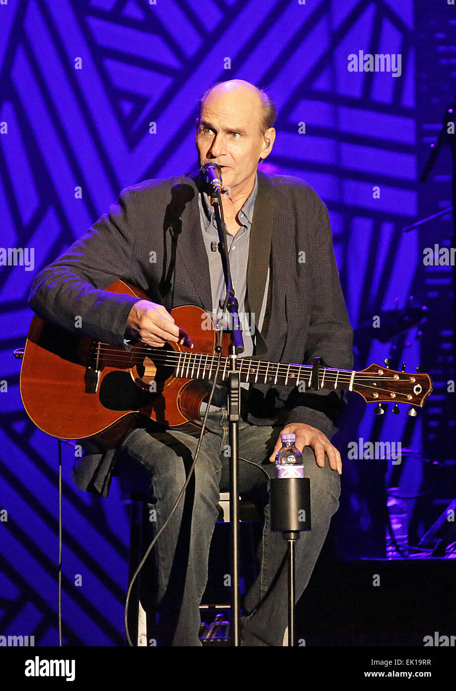 James Taylor performing live on stage at Manchester Phones4U Arena ...