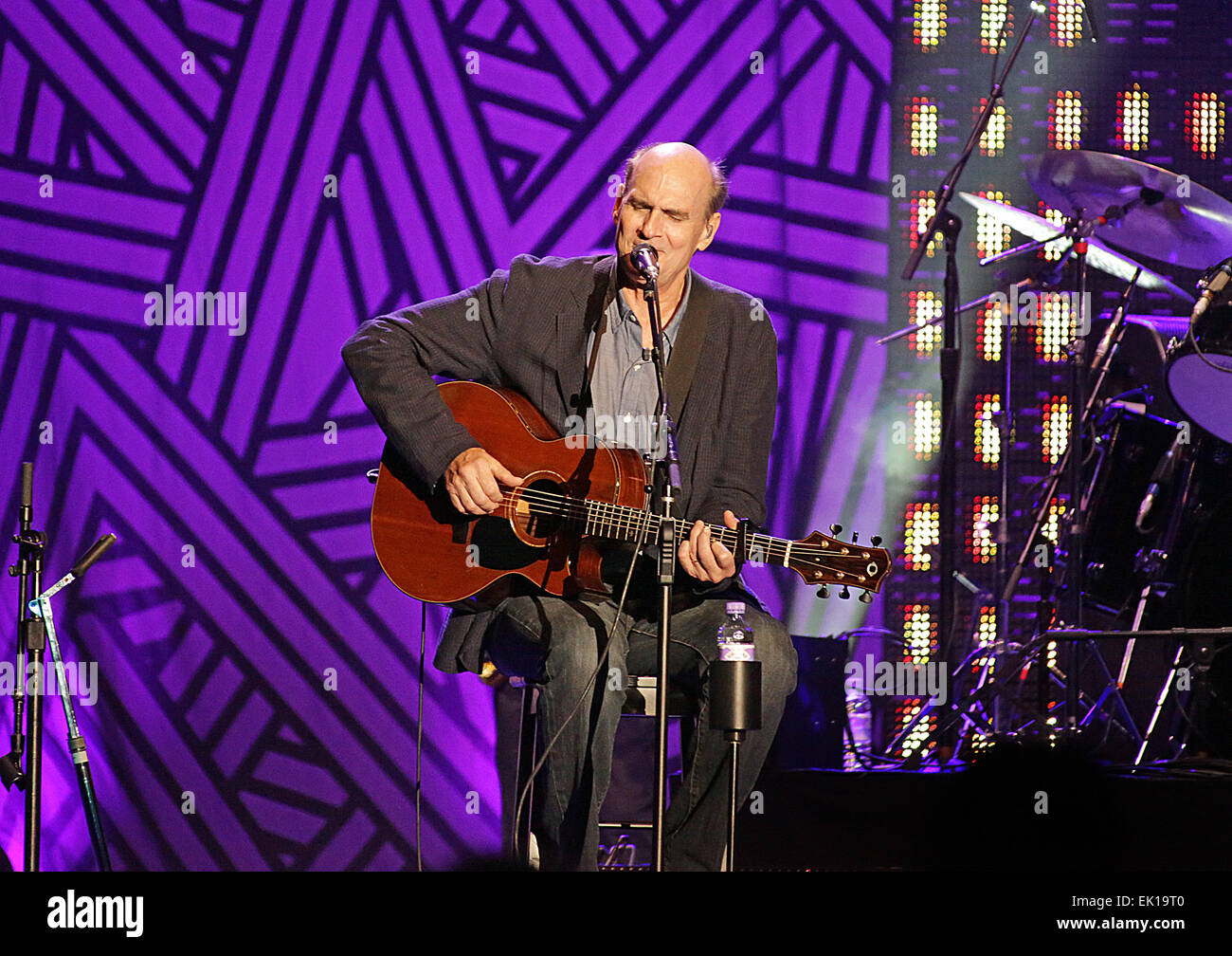 James Taylor performing live on stage at Manchester Phones4U Arena ...