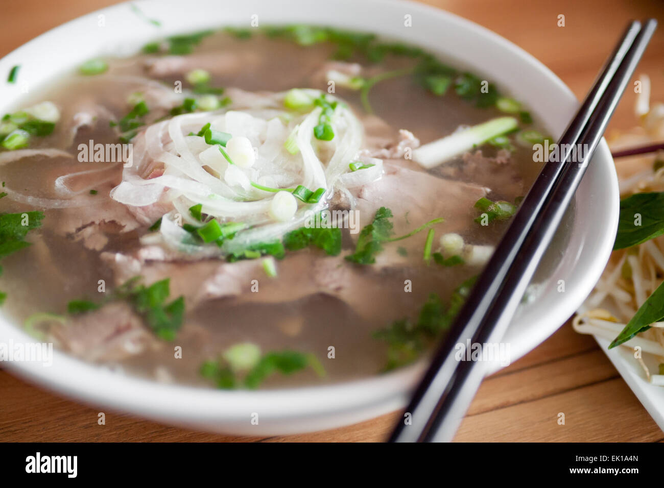 A bowl of beef brisket pho, a popular Vietnamese noodle soup Stock ...