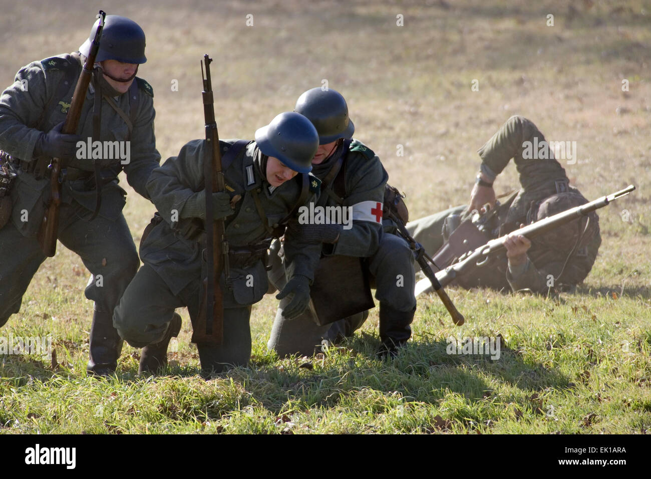 Re-enactors in Third Reich's World War II SS (Schutzstaffel) uniform ...