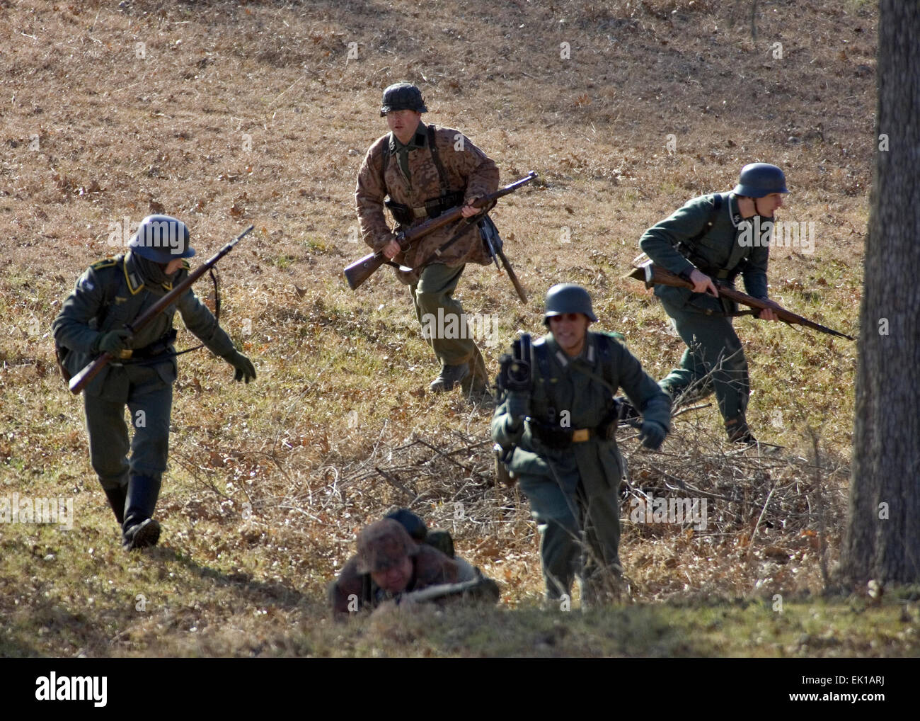 Re-enactors in Third Reich's World War II SS (Schutzstaffel) uniform ...