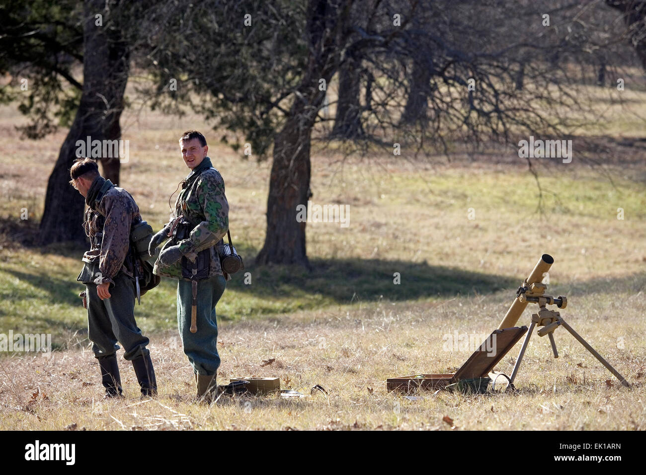 Re-enactors in Third Reich's World War II SS (Schutzstaffel) uniform ...